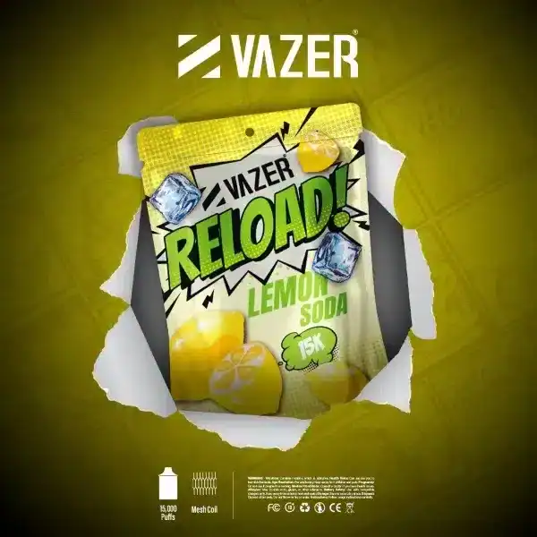 Vazer Reload 15K พอตเปลี่ยนหัวได้ กลิ่นมากมาย ราคาสุดคุ้ม