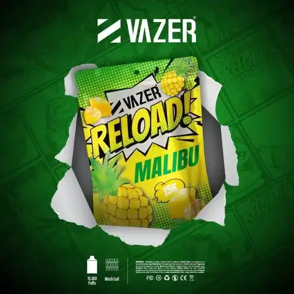 Vazer Reload 15K พอตเปลี่ยนหัวได้ กลิ่นมากมาย ราคาสุดคุ้ม